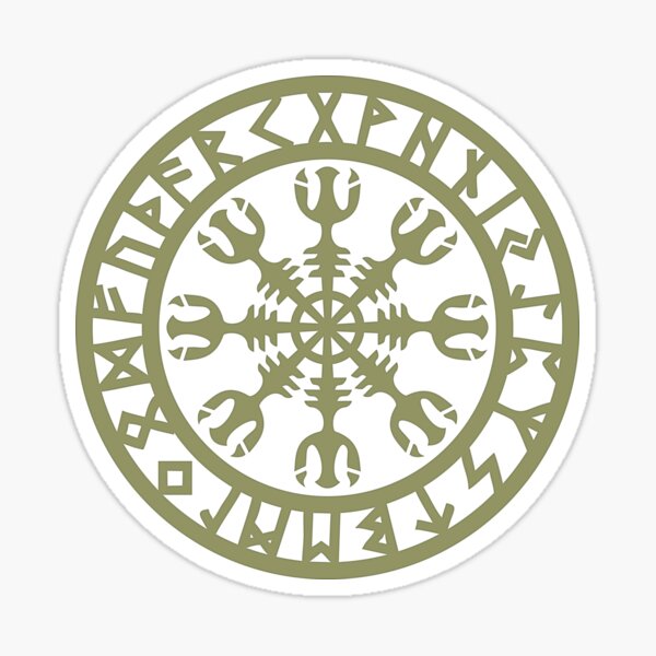 "Helm of Awe, Aegishjalmur, Runic Amulet" Sticker for Sale by nitty ...