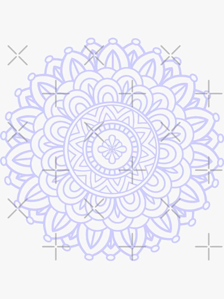"Very Peri & White Zentangle Mandala Pattern Periwinkle " Sticker by ...