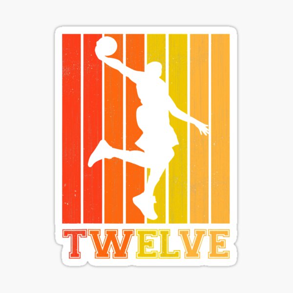 "Happy 12th Birthday Decorations Basketball Players" Sticker for Sale ...