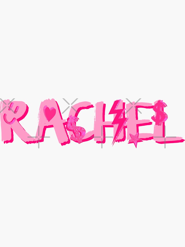 "RACHEL name - pink" Sticker for Sale by juliasantos5 | Redbubble