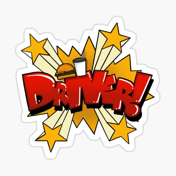 "Food delivery driver" Sticker for Sale by cfurguson | Redbubble