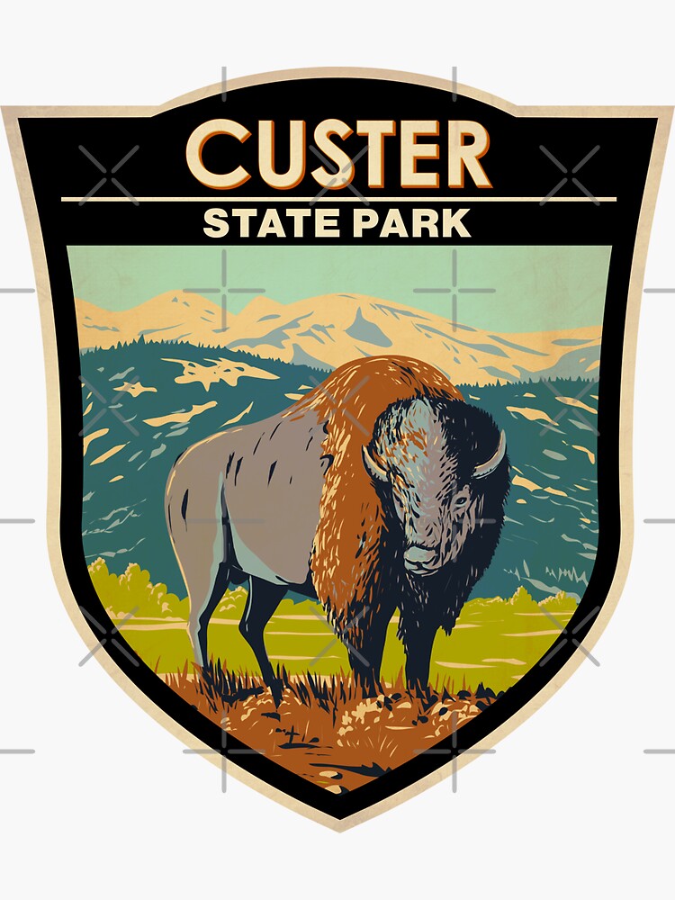 "Custer State Park South Dakota American Bison Badge" Sticker for Sale ...