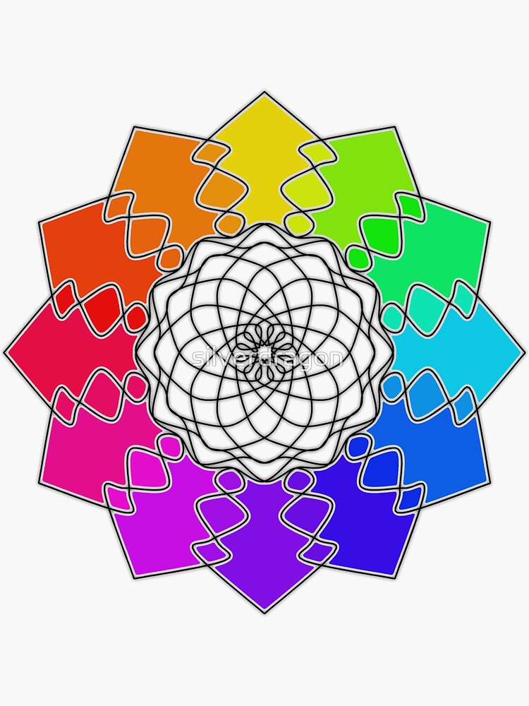 "Rainbow Color Wheel" Sticker by silverdragon | Redbubble