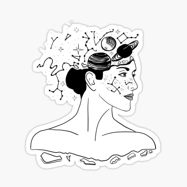 "Constellations - Woman Astrology / Space Head" Sticker for Sale by ...