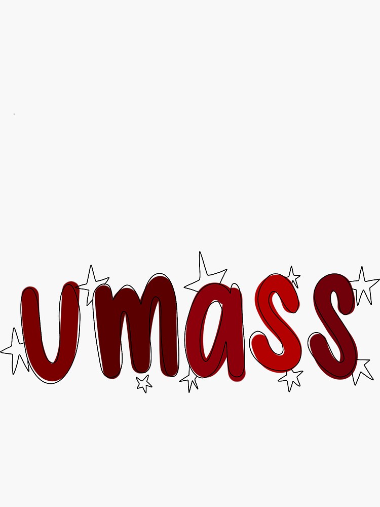 "Umass Bubble Letters" Sticker by LME-Stickers | Redbubble
