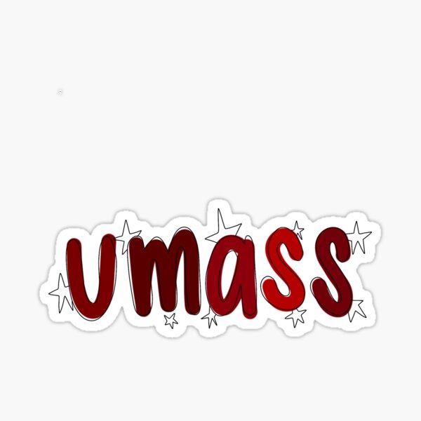 "Umass Bubble Letters" Sticker by LME-Stickers | Redbubble