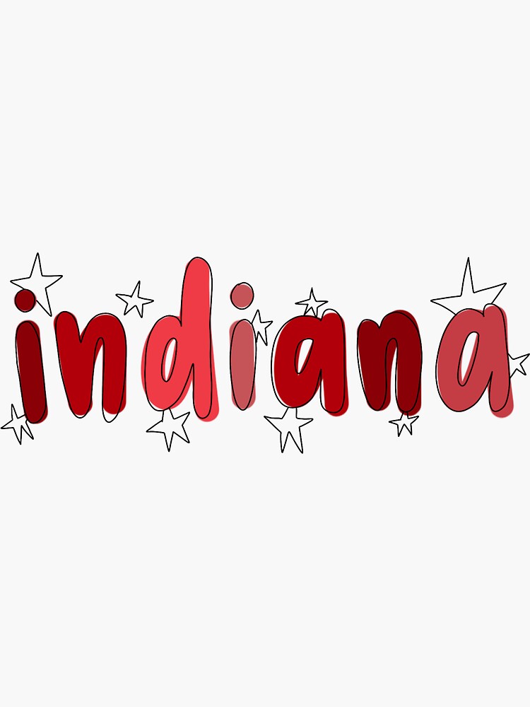 "Indiana Bubble Letters" Sticker for Sale by LME-Stickers | Redbubble