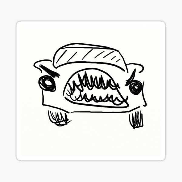 "Angry Car" Sticker for Sale by MinimalMonsters | Redbubble