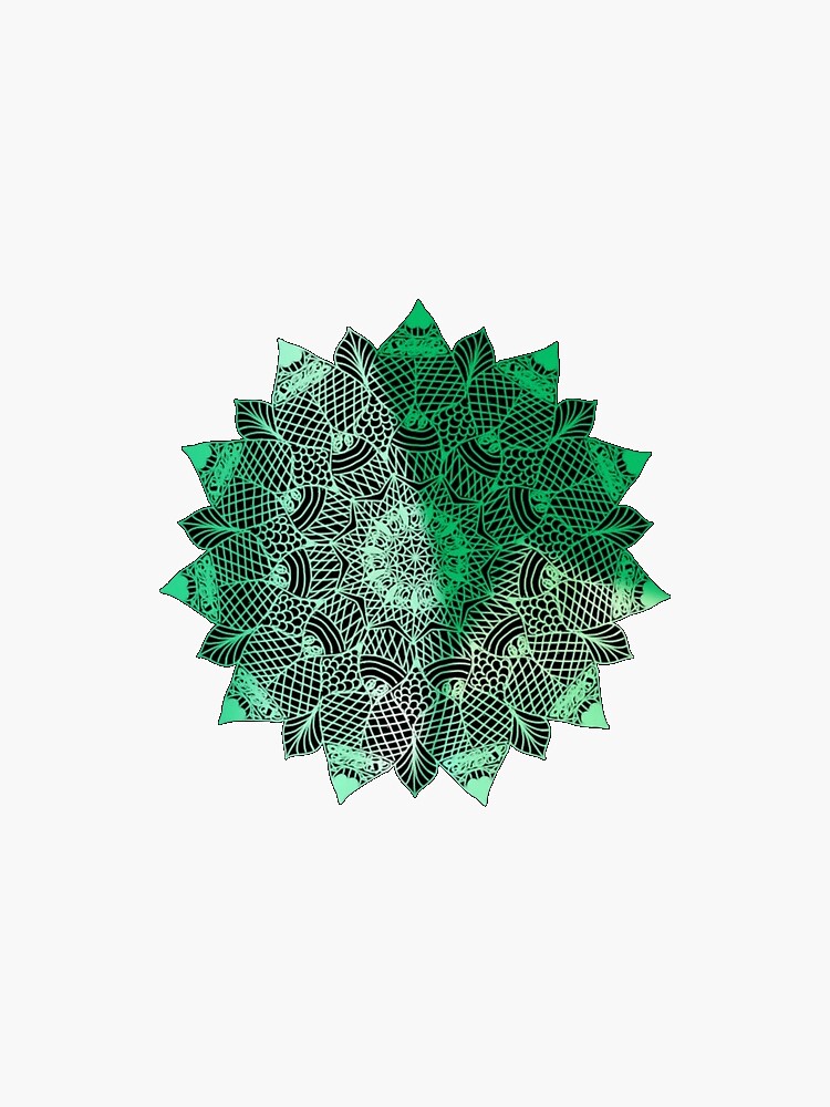 "Jade Forest Mandala " Sticker by jenn-y | Redbubble