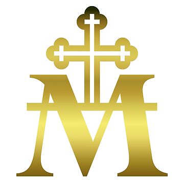 "Golden Marian Symbol / Cross Catholic" Art Print for Sale by Rebecca ...