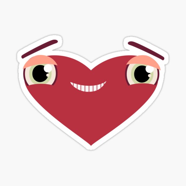 "Heart face with a big smile" Sticker by ZoiUaArt | Redbubble