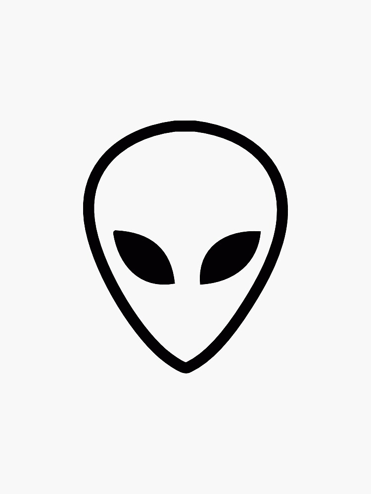 "Alien head logo" Sticker for Sale by PlayfullDesign | Redbubble