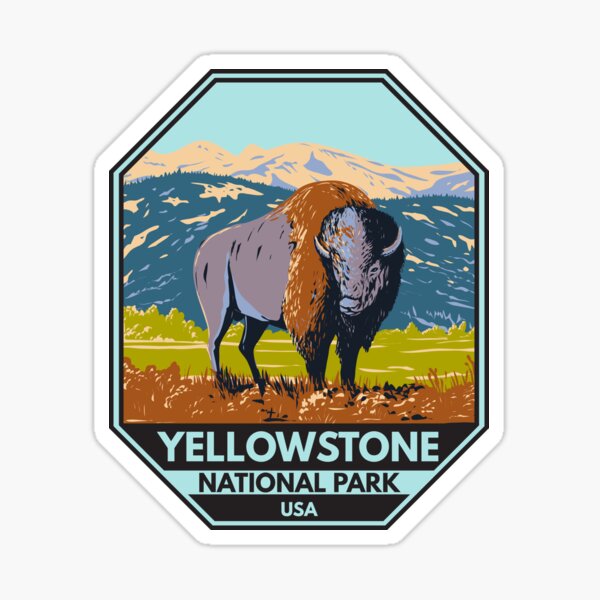 "Yellowstone National Park North American Bison" Sticker for Sale by ...