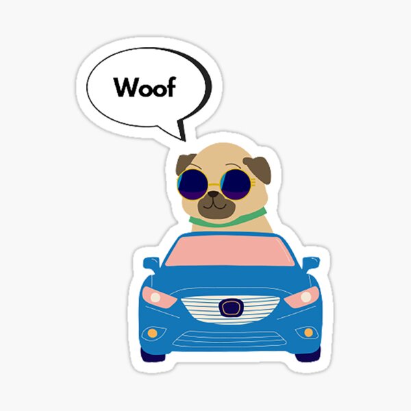 "Dog driving a car" Sticker for Sale by DylanStore | Redbubble