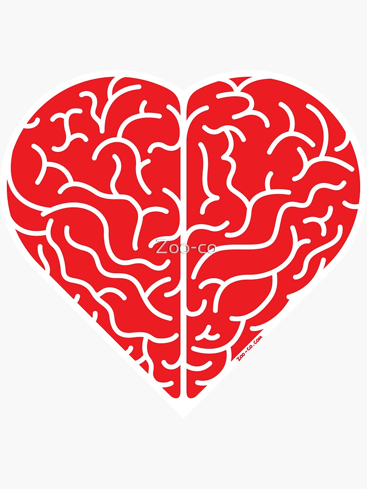"Lovely heart shaped brain" Sticker by Zoo-co | Redbubble