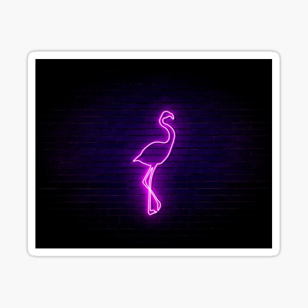 "Neon flamingo" Sticker for Sale by KaterinaLai | Redbubble