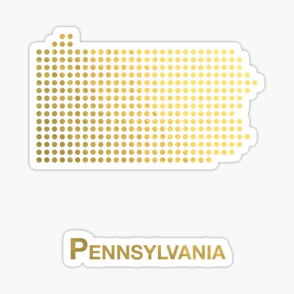 "Pennsylvania gold dotted map" Sticker for Sale by captaingursel ...