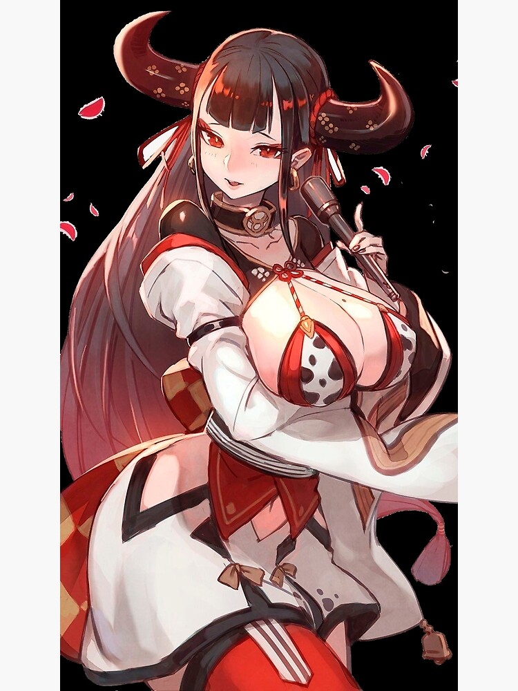 "Ecchi oppai horned demon girl" Art Print by Lewdities | Redbubble