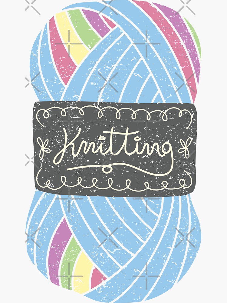"Knitting" Sticker for Sale by WishingInkwell | Redbubble