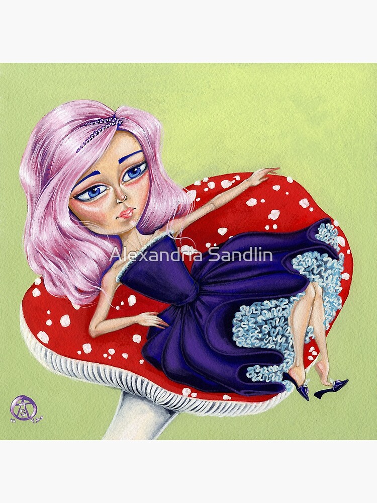 "Thumbelina On A Mushroom big eye retro pinup art" Photographic Print ...