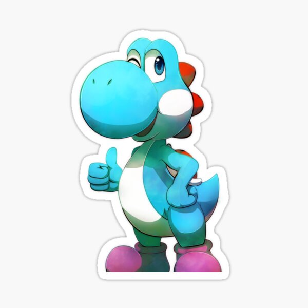 "cute blue yosh dino" Sticker for Sale by DangMan | Redbubble