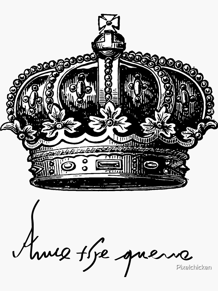 "Anne Boleyn Crown and Signature I" Sticker for Sale by Pixelchicken ...