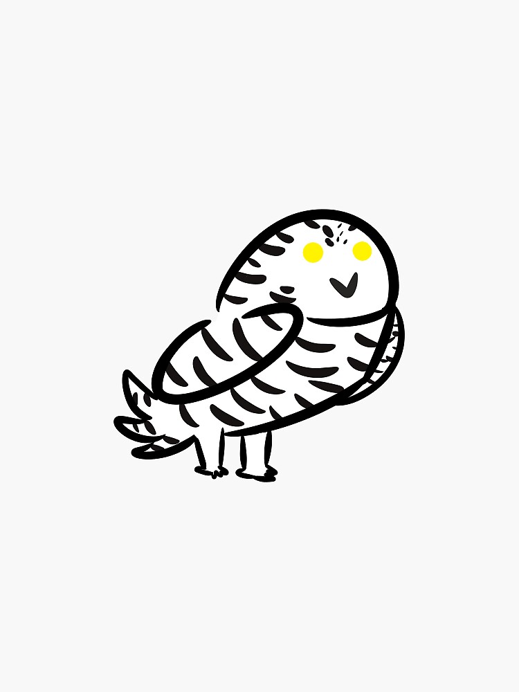 "Chibi Snowy Owl" Sticker for Sale by GilliesDojo | Redbubble