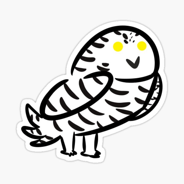 "Chibi Snowy Owl" Sticker for Sale by GilliesDojo | Redbubble