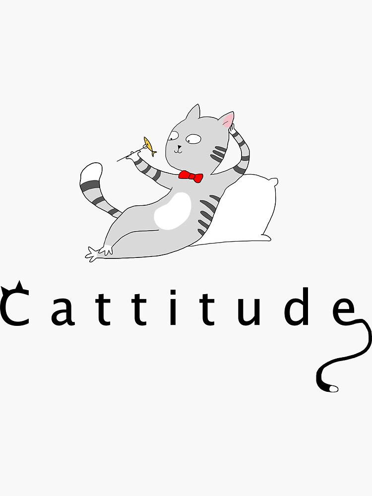 "Cattitude" Sticker for Sale by darkorikalo | Redbubble