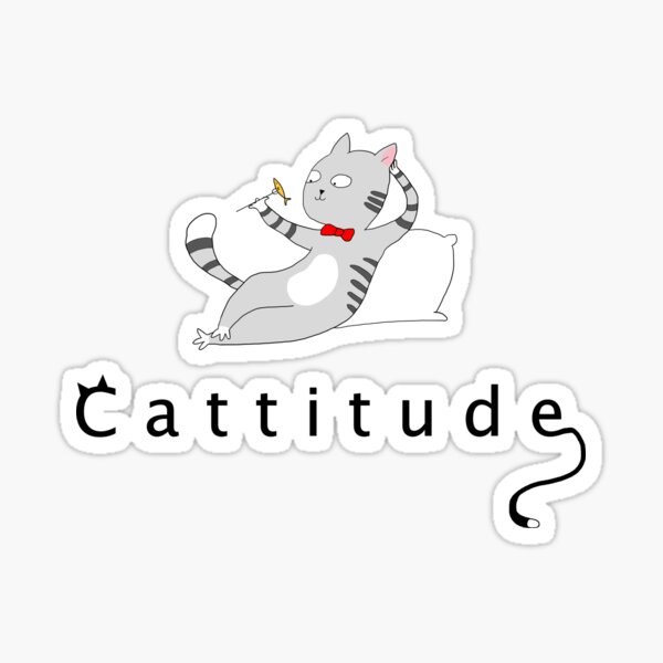 "Cattitude" Sticker for Sale by darkorikalo | Redbubble