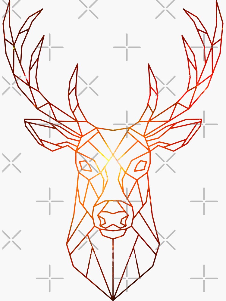 "red fiery deer" Sticker for Sale by mrGoodwin90 | Redbubble