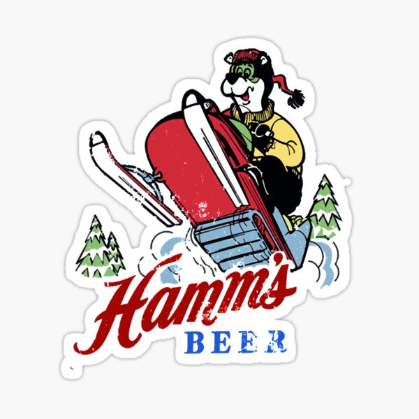 "Hamms Beer Snowmobile " Sticker for Sale by macysuartie95 | Redbubble