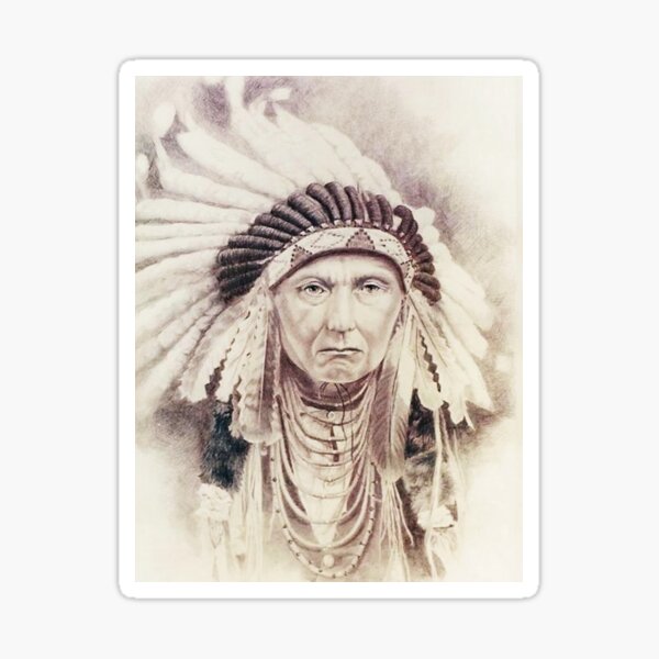 "Chief Red Cloud" Sticker for Sale by BarbBarcikKeith | Redbubble