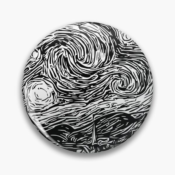 "Vincent van Gogh's Starry Night | Black and White version | Line art ...