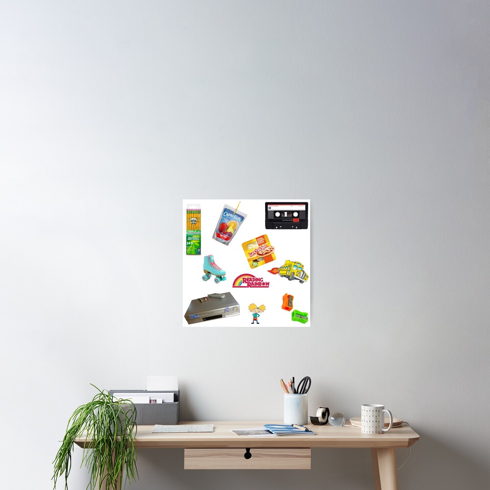 "90s kid starter pack " Poster for Sale by stormpierce | Redbubble