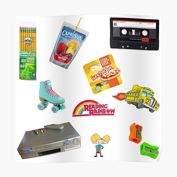 "90s kid starter pack " Poster for Sale by stormpierce | Redbubble