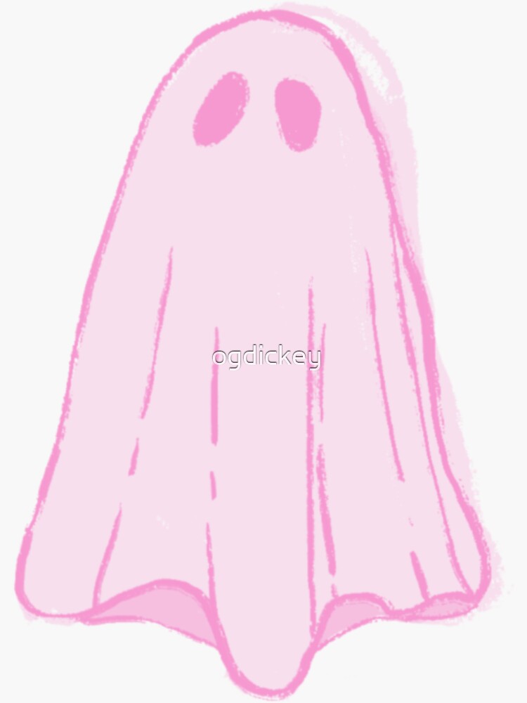 "Pink Ghost" Sticker for Sale by ogdickey | Redbubble