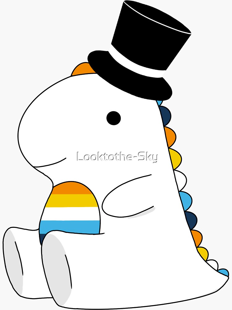 "AroAce Pride Dinosaur w/ a Top Hat " Sticker for Sale by Looktothe-Sky ...