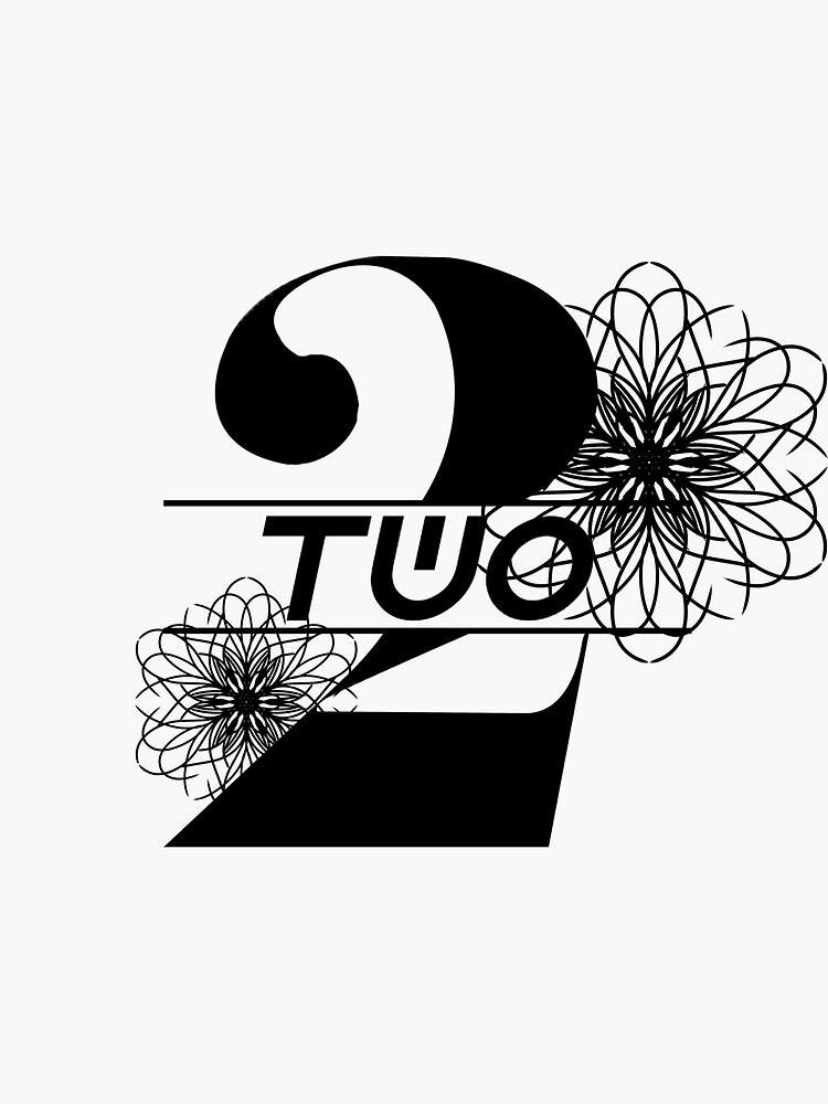 "number 2 black" Sticker by zachblaze | Redbubble