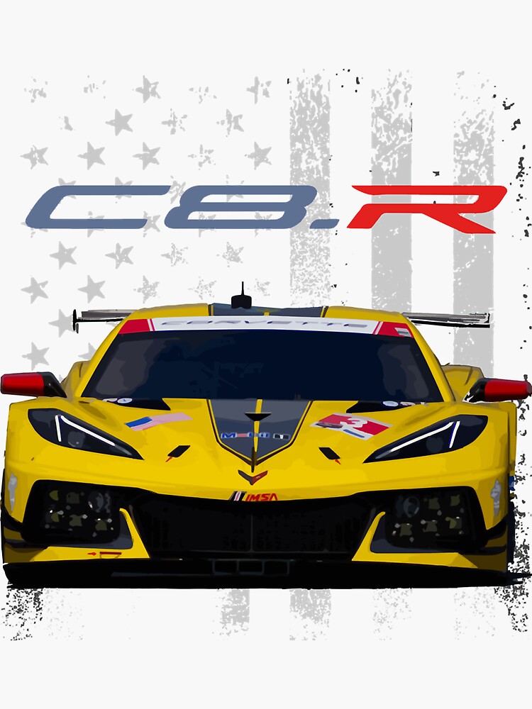 "Corvette C8 Race Car GTLM 3 Premium T-Shirt" Sticker by NikkiGreeno ...