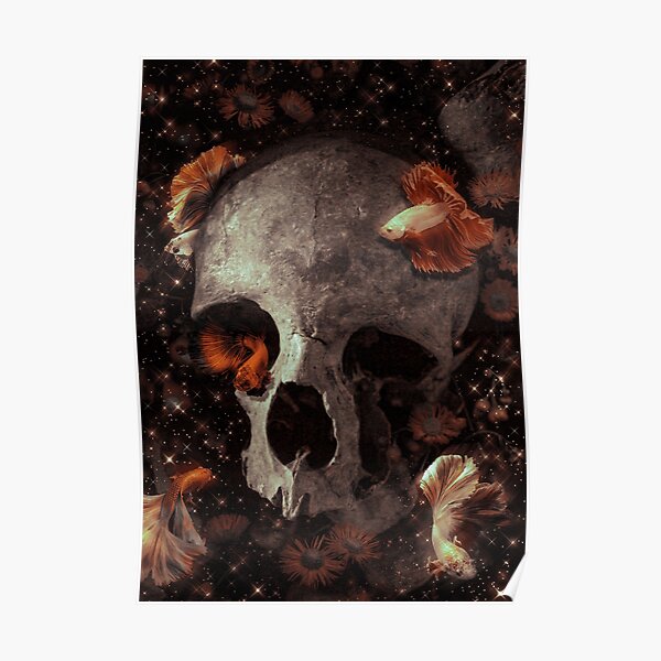 "Fish Skull Day of the Dead" Poster for Sale by Dani-Moffet | Redbubble