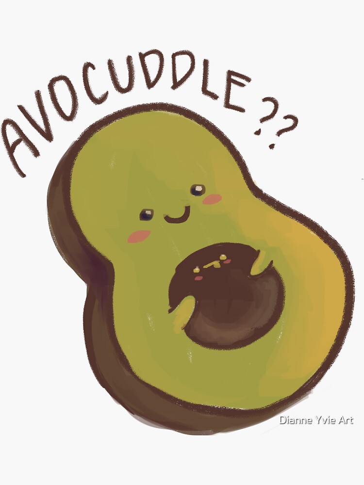 "avocuddle" Sticker by artistiqueart | Redbubble