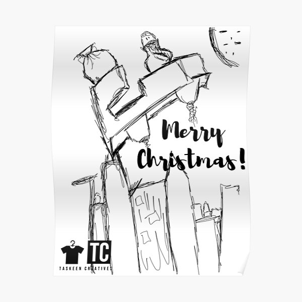 "Santa's Modern Sledge " Poster by TaskCreatives | Redbubble