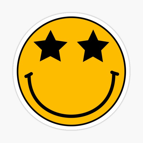 "Yellow Star Smiley Face " Sticker by ps-designnart | Redbubble