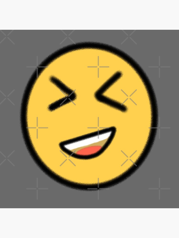 "Smiley Face Emoji Arrow Eyes Laughing Yellow Circle Spray Paint Art ...