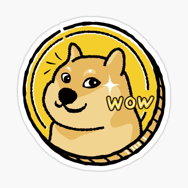 "Dogecoin" Sticker for Sale by jee-jee2151 | Redbubble