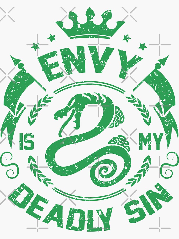 The Seven Deadly Sins Collection Envy Is My Deadly Sin Sticker For Sale By Fear Grafx