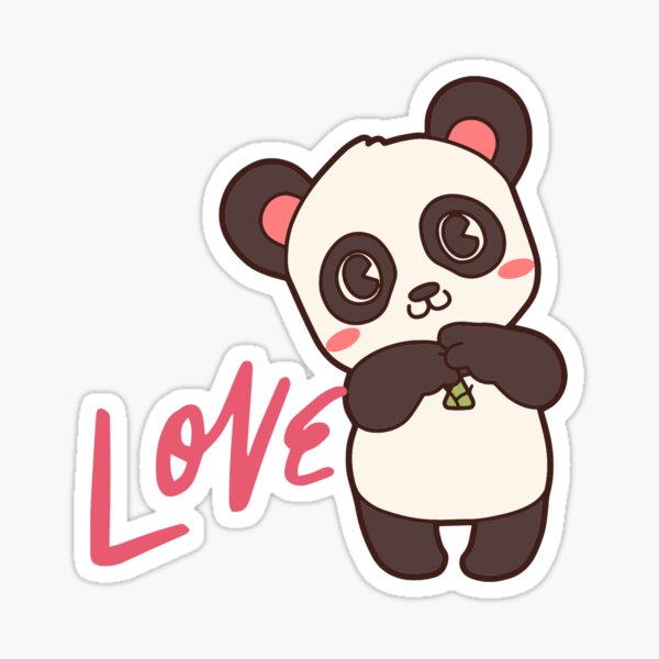 "Cute Panda Love: Valentine's Special Gift" Sticker for Sale by Tee ...