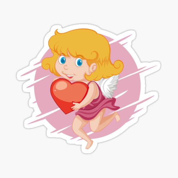 "Cute baby angel girl with a big heart" Sticker for Sale by ...