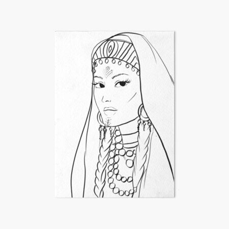 "Amazigh Moroccan Berber beautiful lady sketch" Art Board Print for ...